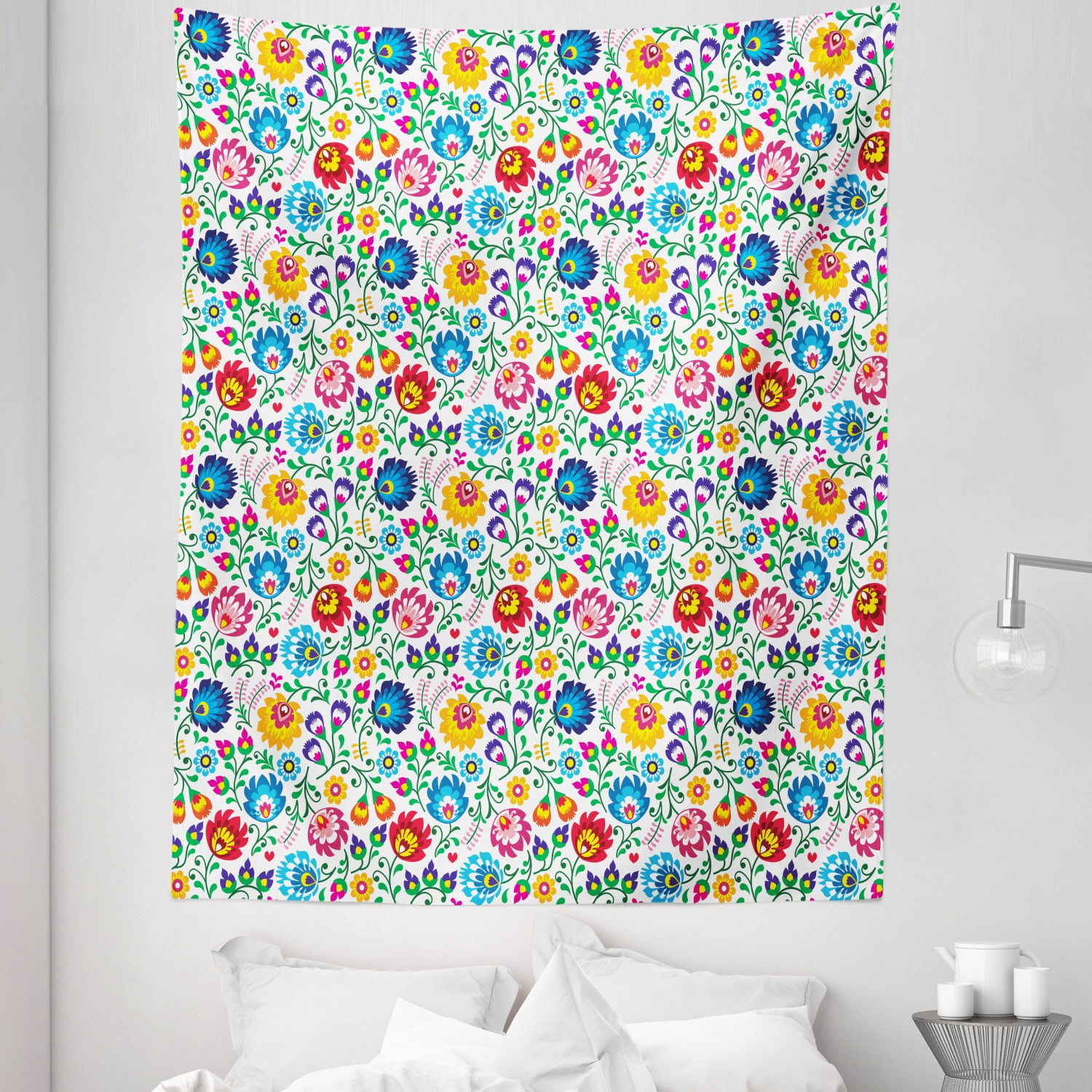 Floral Tapestry, Polish Colorful Seasonal Foliage Pattern Traditional ...
