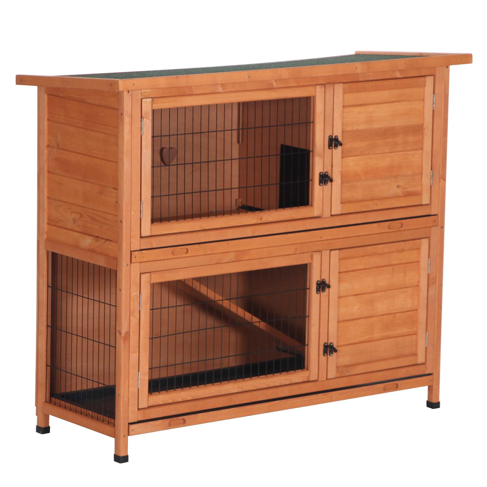 SalonMore 48" Wooden Pet House Animal Habitat with Tray for Small ...