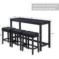 DUHOME 4 Piece Bar Table Set with Power Outlet,Industrial Breakfast ...