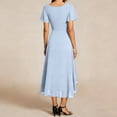 Womens Spring Summer Chiffon Wedding Guest Dresses V Neck Ruffle ...