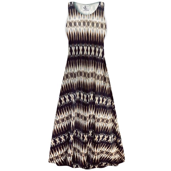 Plus size 9x Womens Strechy Round Neckline with Sleeveless Dress Geo ...