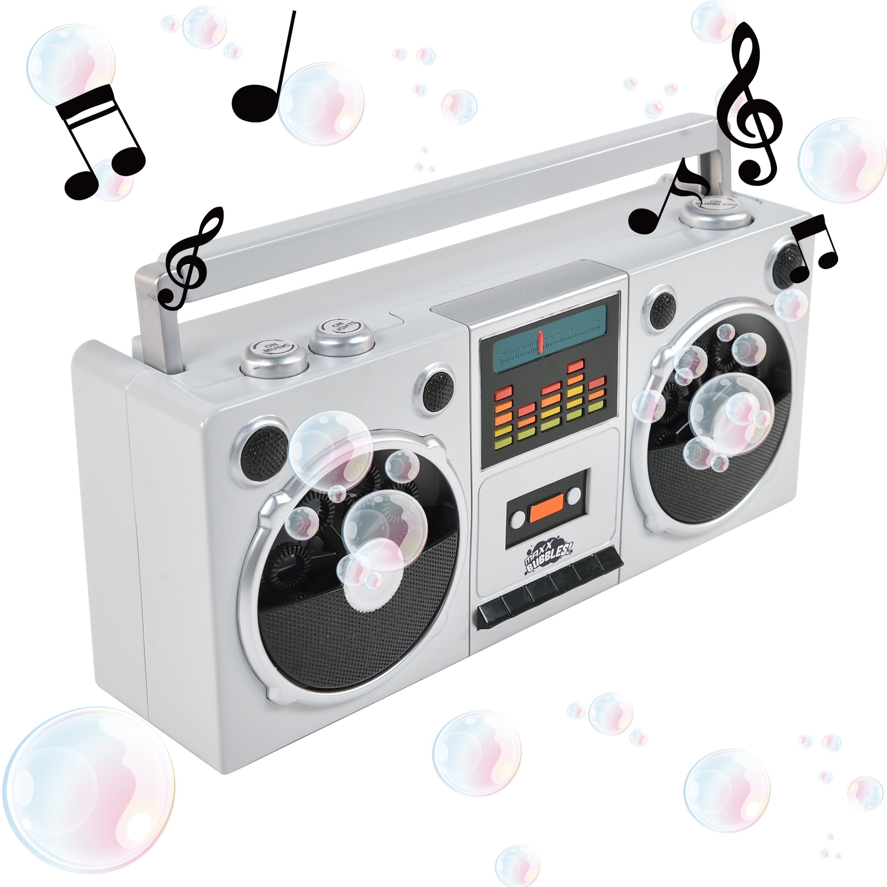 Maxx Bubbles Bluetooth Boombox Bubble Machine - Light up Speaker, 4oz ...