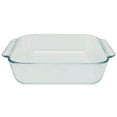 Pyrex 222 Square 2-Quart Glass Baking Dish and 222-PC Blue Plastic Lid ...