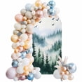 Bird Fog Forest Arch Backdrop Cover, 4FT, Abstract Spring Black Green ...