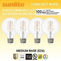 Sunlite LED G16.5 Bulb, 5W (40W Eq.), E12 Base, Dimmable, Frost, 3000K Warm, 6-Pack - Walmart.com