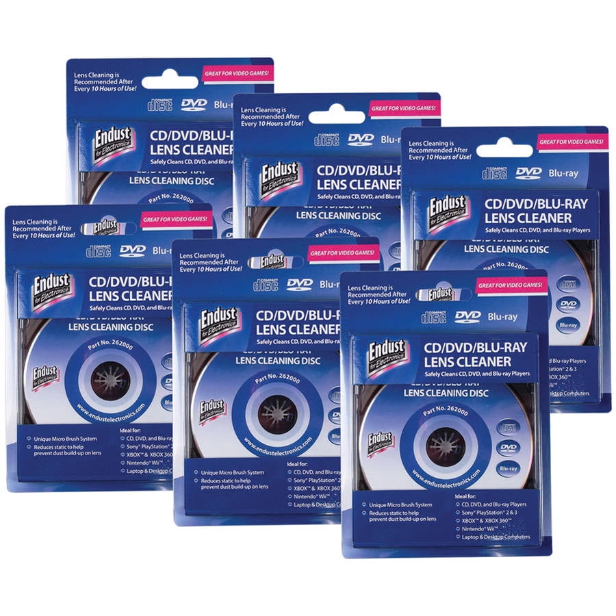 6PK CD/DVD LENS CLEANER FOR CD/DVD/BLU-RAY/GAME CONSOLE - Walmart.com ...