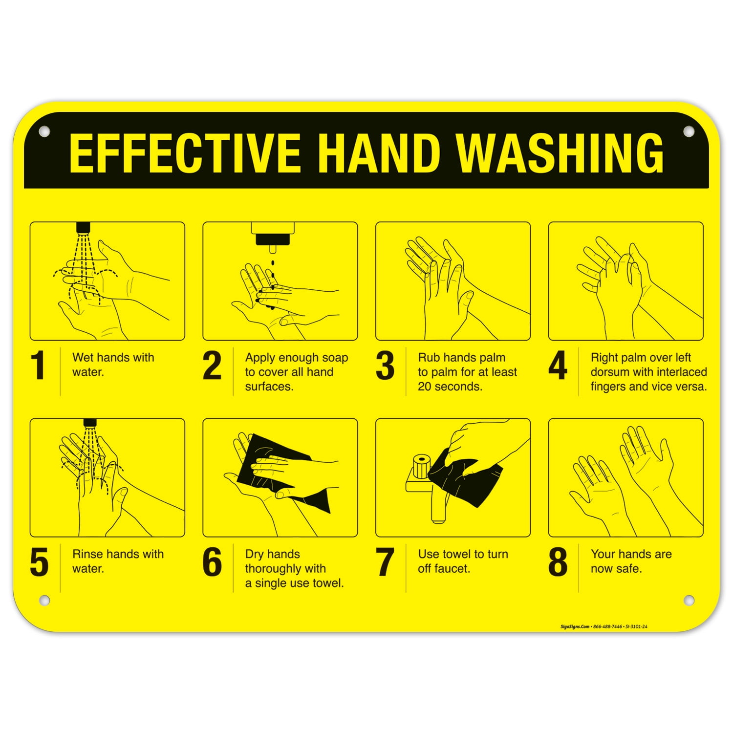Hand Washing Sign, - Walmart.com
