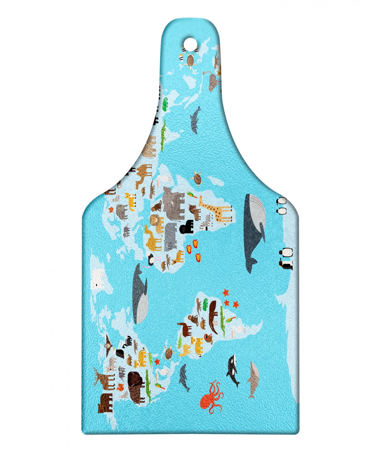 Geography Cutting Board, Guide World Map Animals Living Places Kids ...