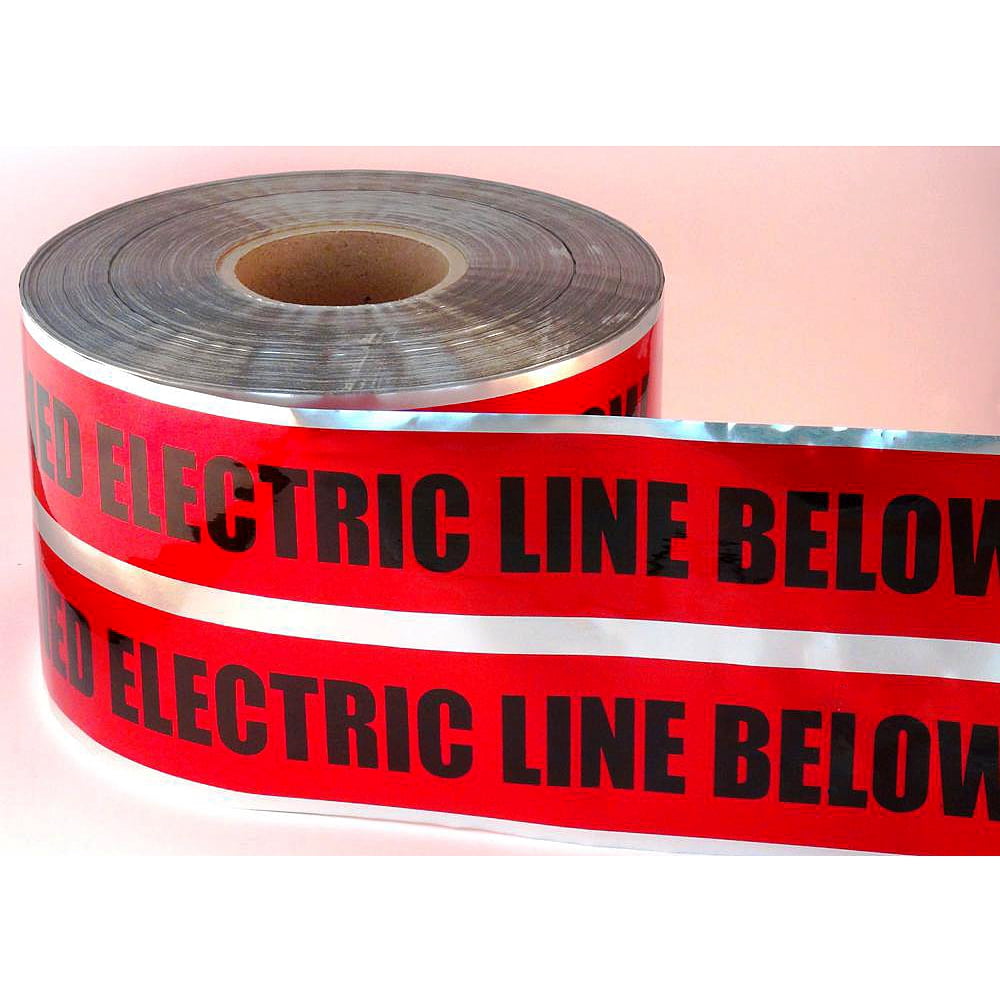 Merco Detectable Underground Tape ELECTRIC LINE - 6in x 1000ft, Red, 1 ...