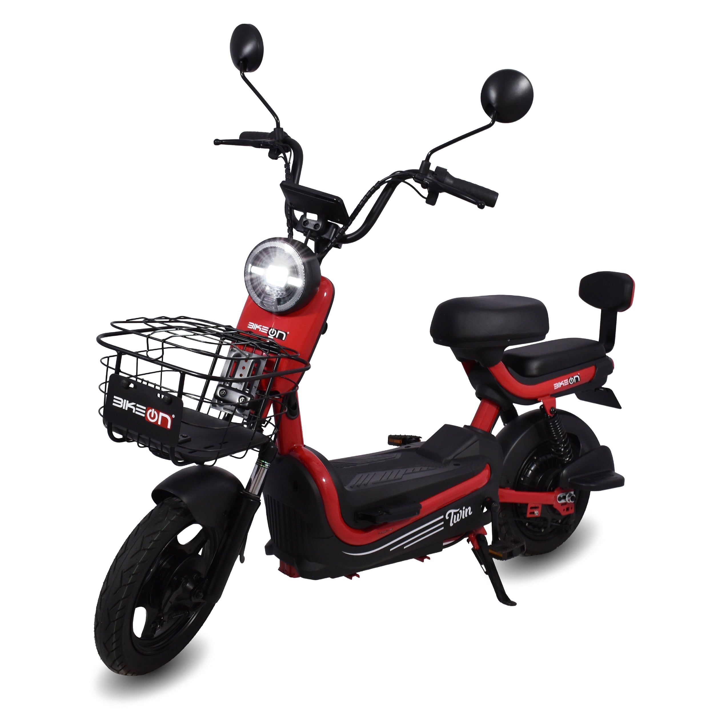 Bicimoto Eléctrica BIKEON TWIN Roja 700W 48V 20Ah, hasta 35km/h y 50km ...