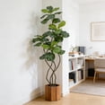 IARTTOP 5.7ft Artificial Fiddle Leaf Fig Tree Faux Ficus Green Leaves ...