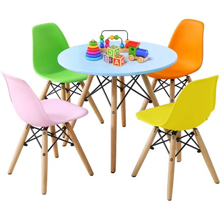 5-Pieces Kids Toddler Table Set Modern Style Children Dining Table ...