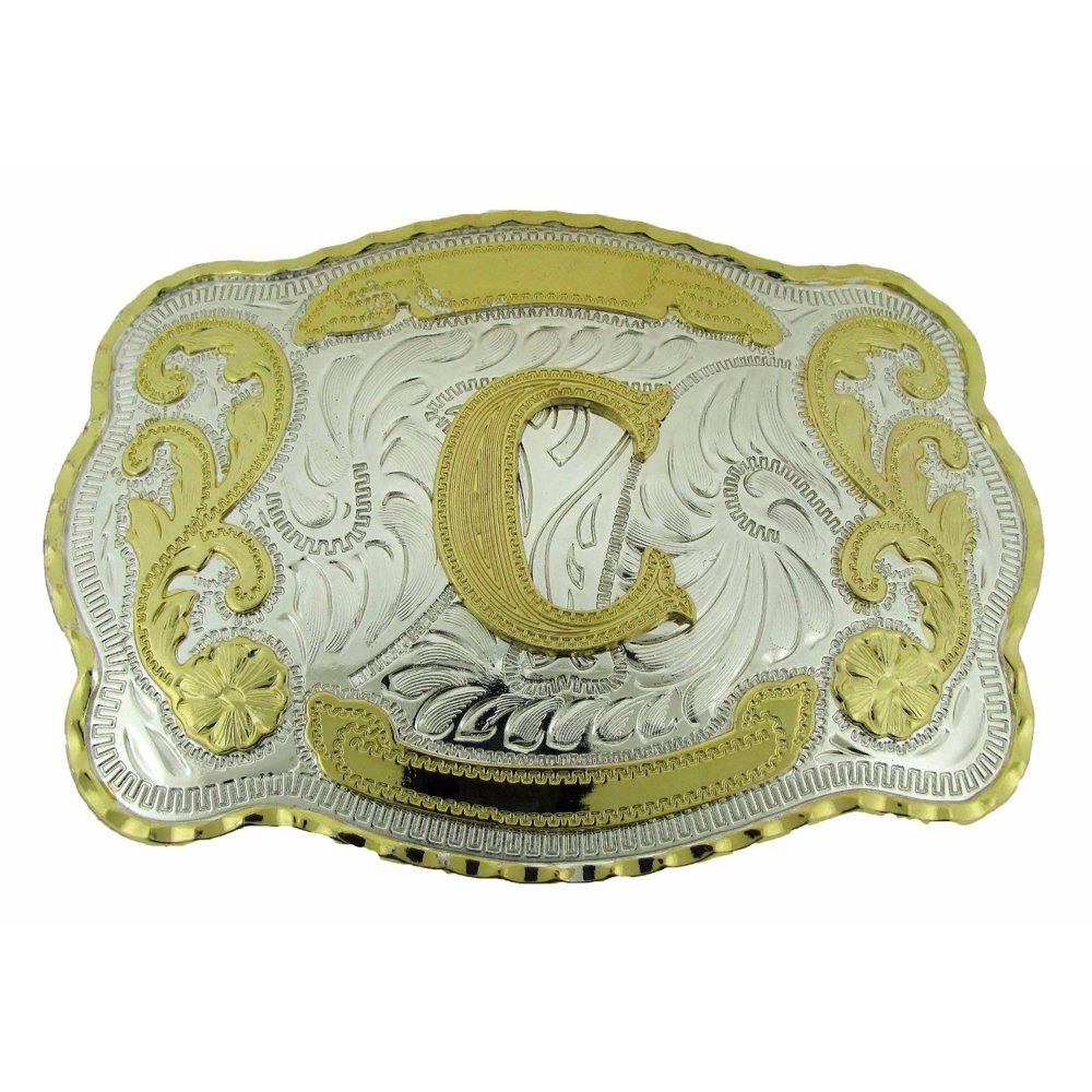 Buckles Zone - Initial Belt Buckle Letter C Alphabet Monogram Western ...