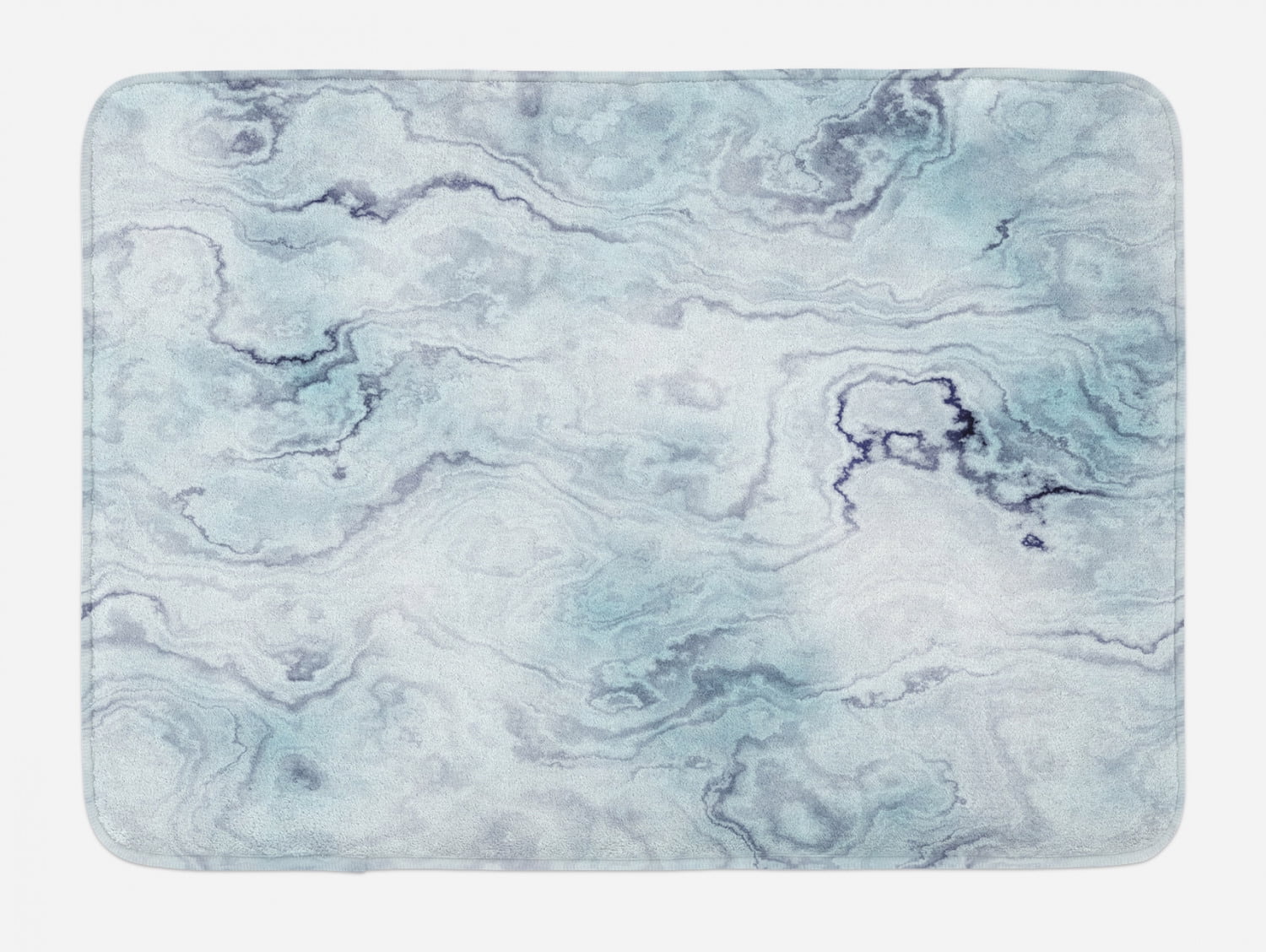 Marble Bath Mat, Soft Pastel Toned Abstract Hazy Wavy Pattern with ...