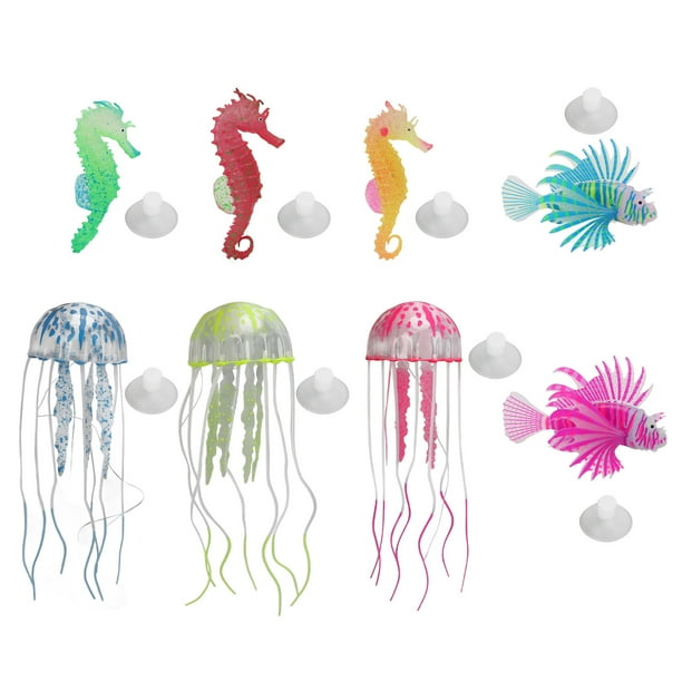 Loewten Aquarium Jellyfish Ornament,Aquarium Decoration Set,8pcs ...