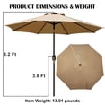 9 Foot Outdoor Patio Umbrella with 8 Ribs Push Button Tilt and Crank ...