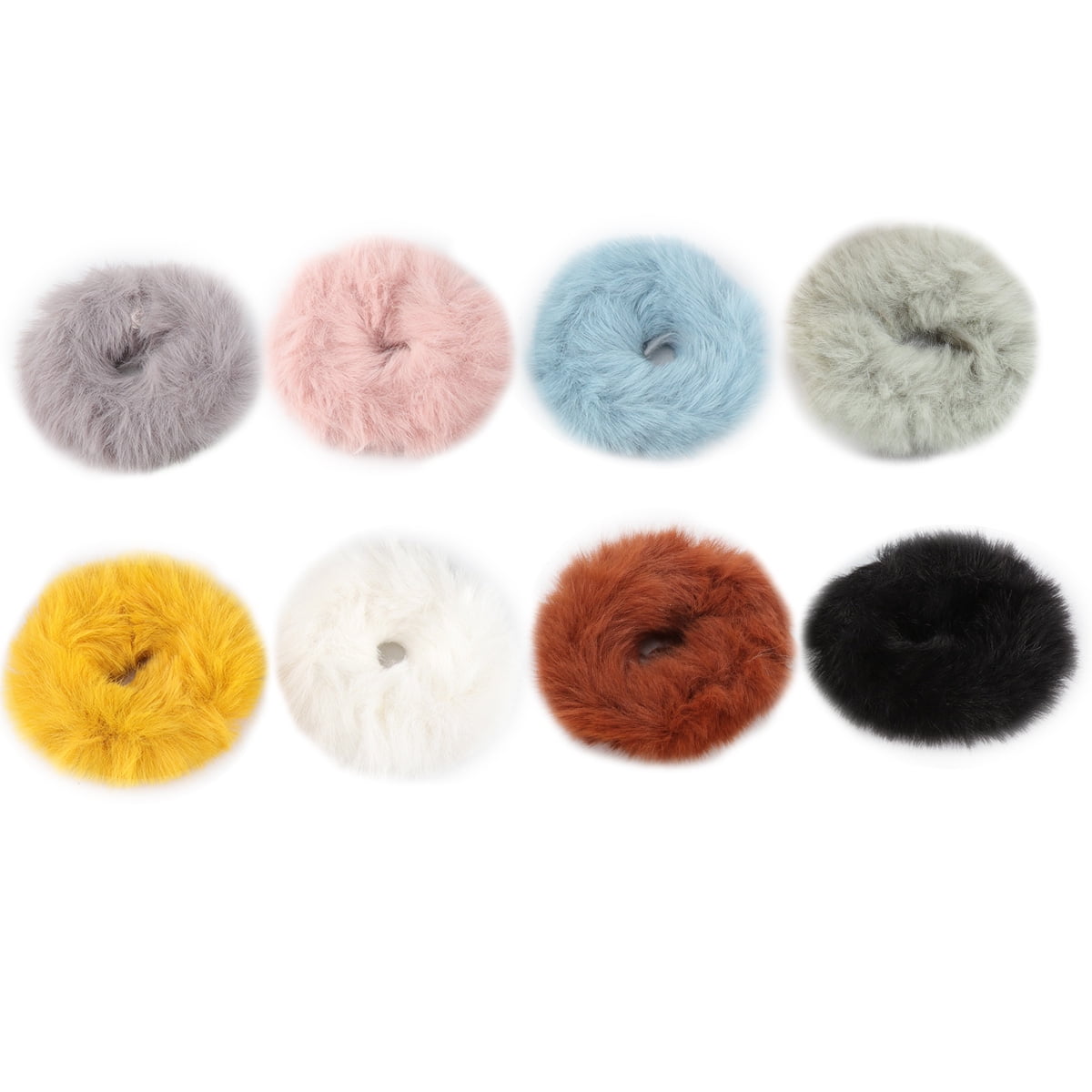 Frcolor Hairholder Scrunchie Elastic Fuzzy Ponytail Pom Ties Bobbles ...