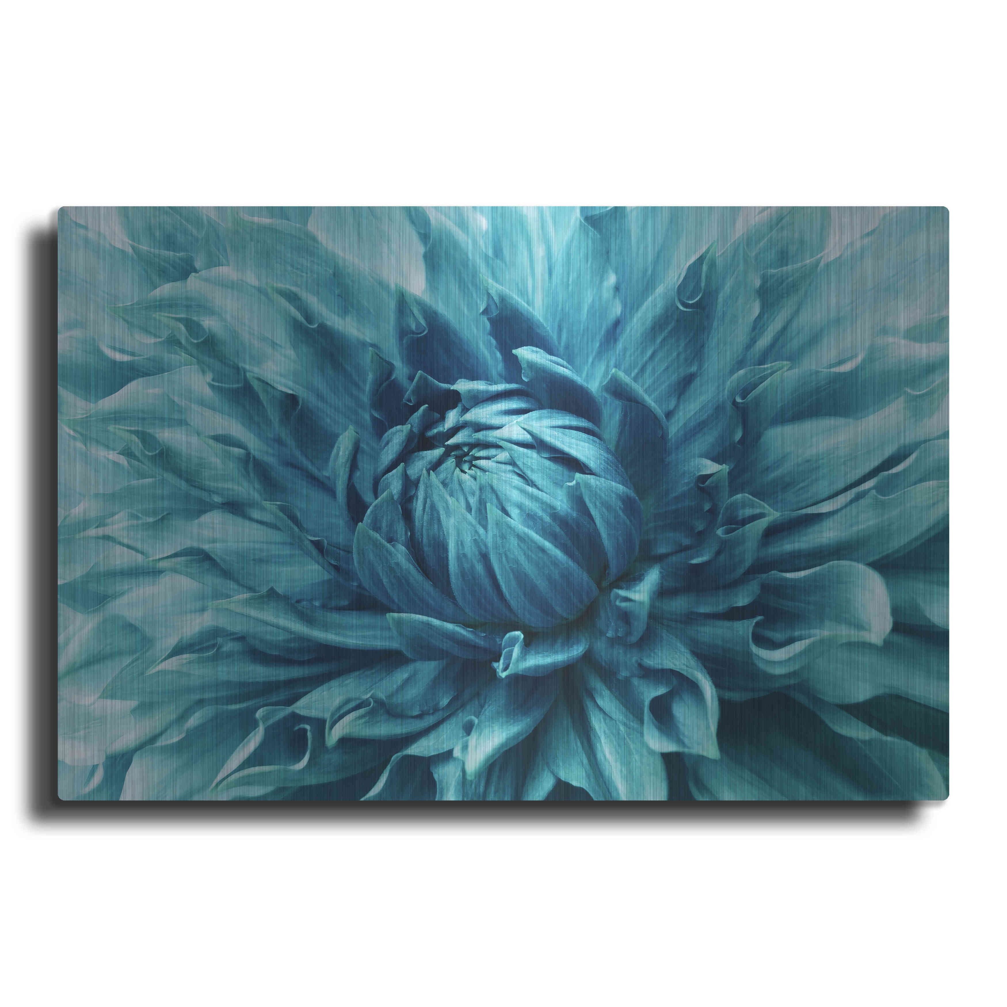 Luxe Metal Art 'Turquoise Dahlia' by Epic Portfolio, Metal Wall Art, 24 ...