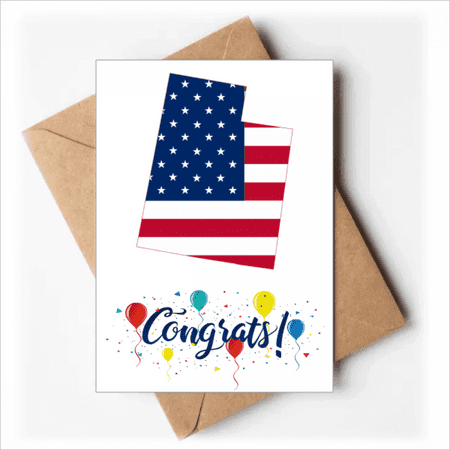 Utah America USA Map Stars Stripes Flag Wedding Cards Congratulations ...
