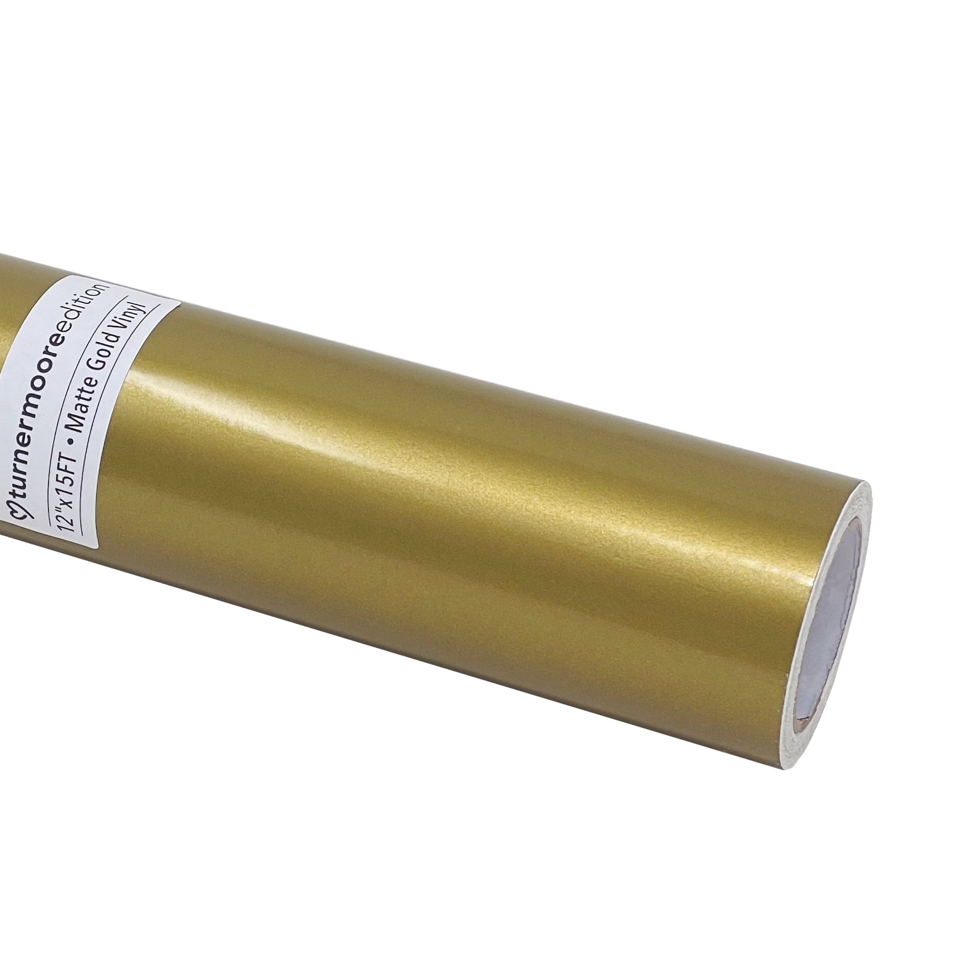 Matte Gold Vinyl Adhesive Roll 12" by 15 FEET, Permanent Gold Vinyl for ...