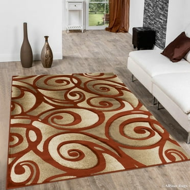 Allstar Orange Modern Contemporary Area Rug (5' 2" x 7' 2") - Walmart.com