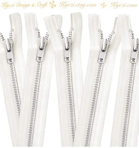 3 Inch - 36 Inch Silver Separating Jacket Zippers, 5 Teeth Zippers, Y ...