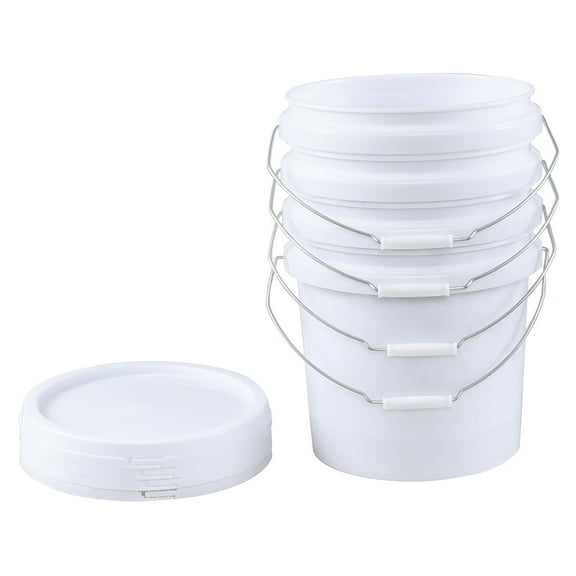 Versatile Square White Pails and Lids, Food Grade Storage Bucket ...