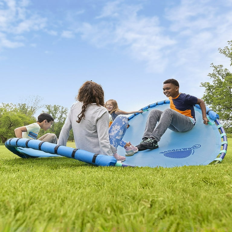HearthSong 8 Foot WonderWave Outdoor Rocking Seesaw with Handles Padded Frame and Quick Dry Mat
