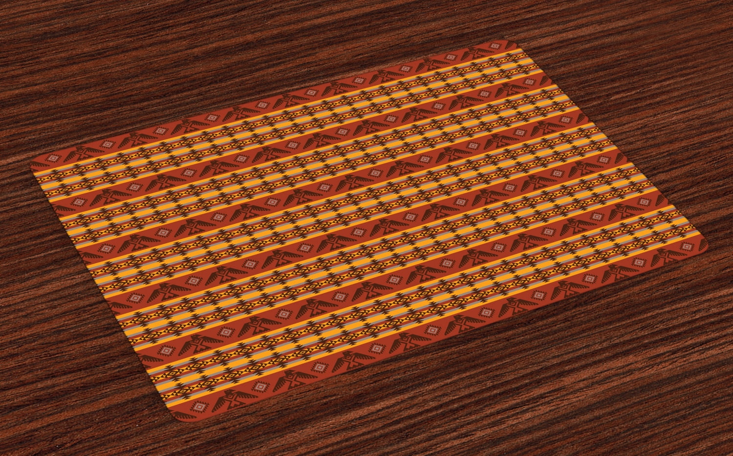 Ambesonne Tribal Place Mats Set of 4, Indigenous Motifs, Standard Size ...