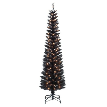 National Tree Company Pre-Lit Artificial Christmas Tree, White Tinsel ...
