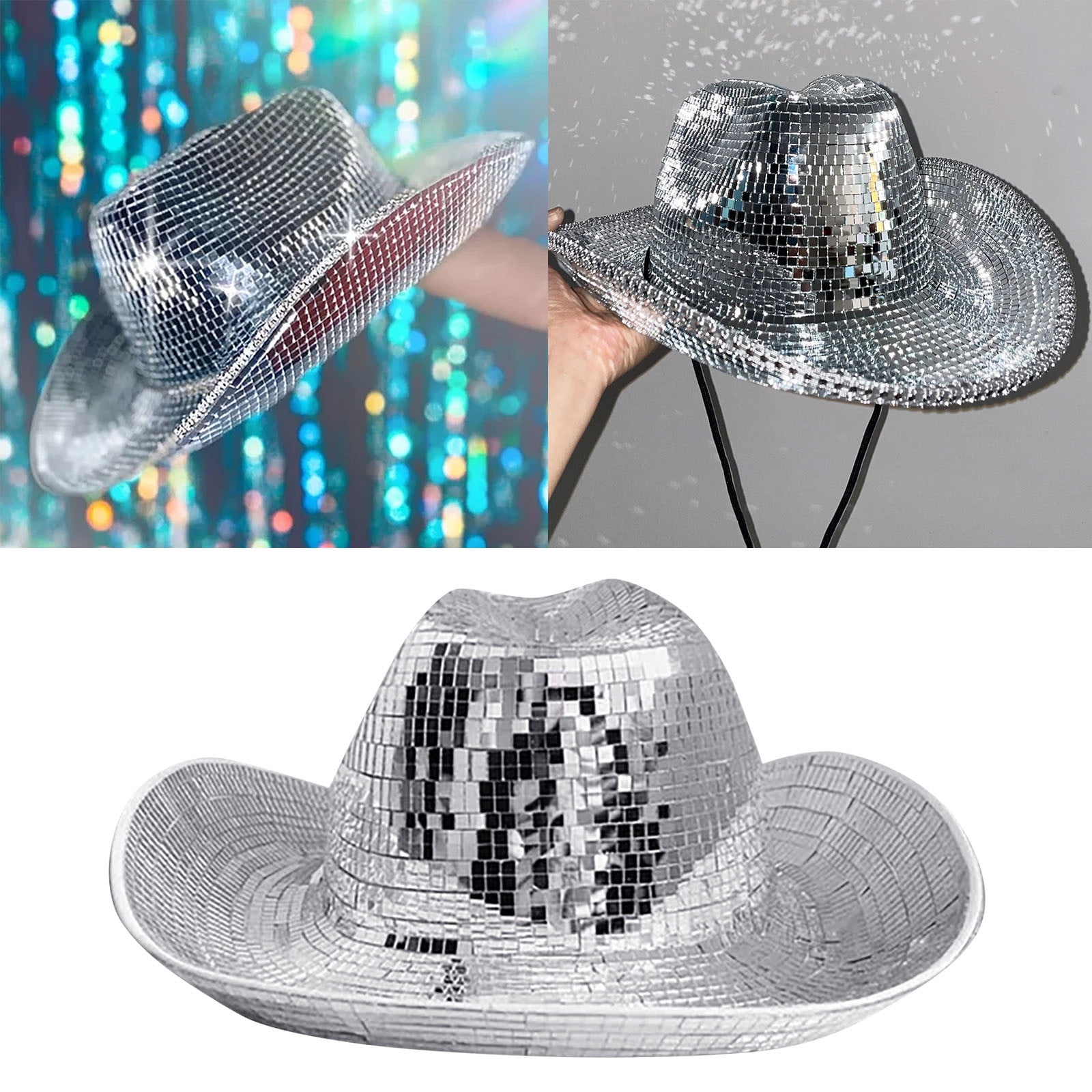 Hat New Prom Party Reflective Fisherman Cowboy Hat Performance Hat Prom ...