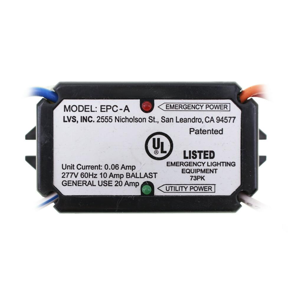 LVS Controls EPC-A Emergency Lighting Relay, .06-Amp, 277-Volt, 10A ...