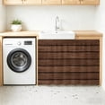 Brown Wooden Board Cabinet Curtains 10" W x 11" L Vintage Wood Grain ...