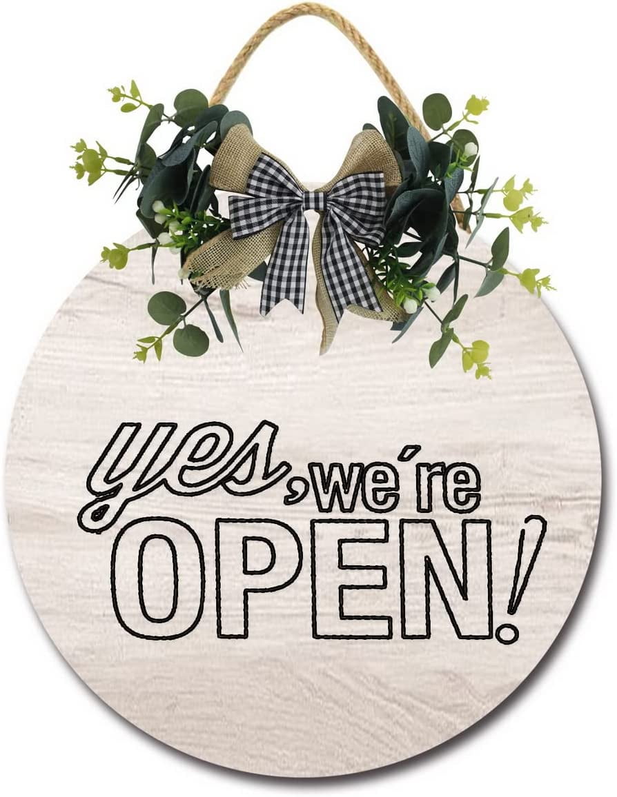 Eveokoki 11" Yes We Are Open Sign for Front Door Outside Funny Porch ...
