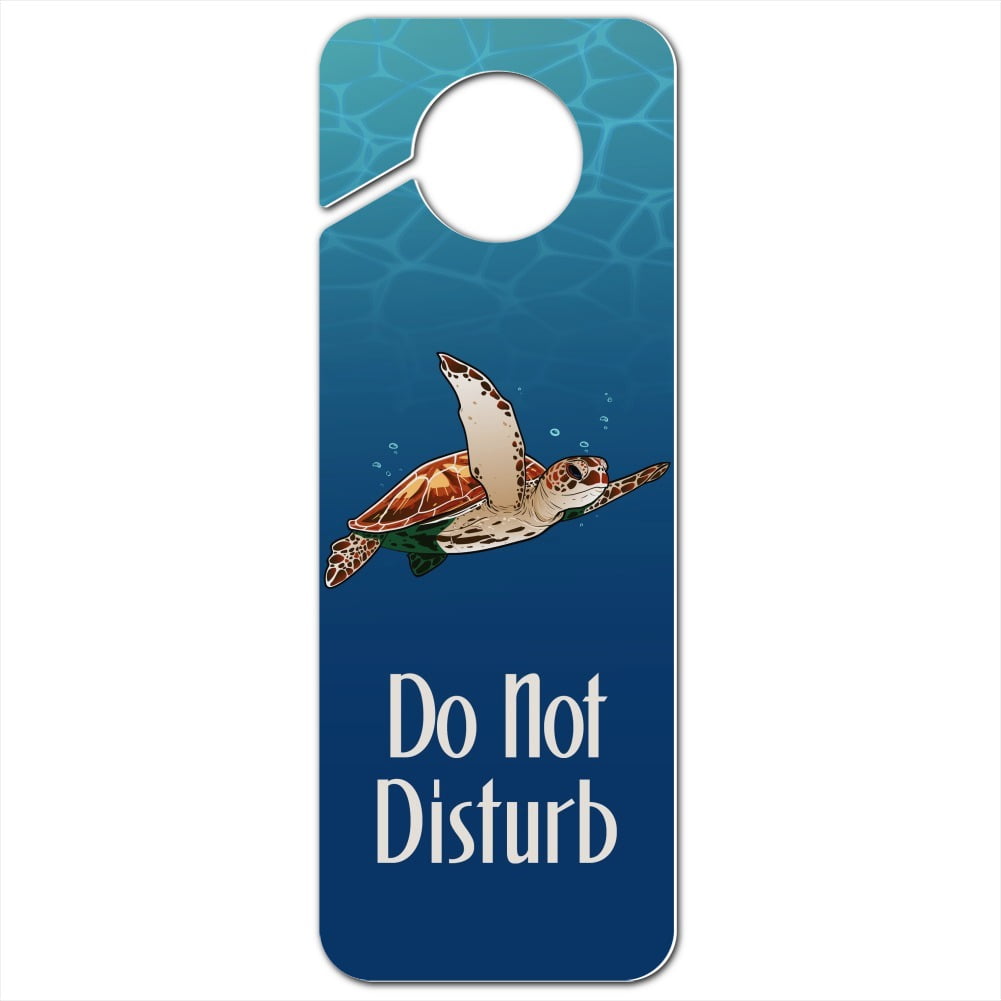 Sea Turtle Swimming in Ocean Plastic Door Knob Hanger Sign - Walmart.com