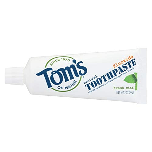 Tom's of Maine Travel Natural Toothpaste - Fresh Mint, Fluoride - Case ...