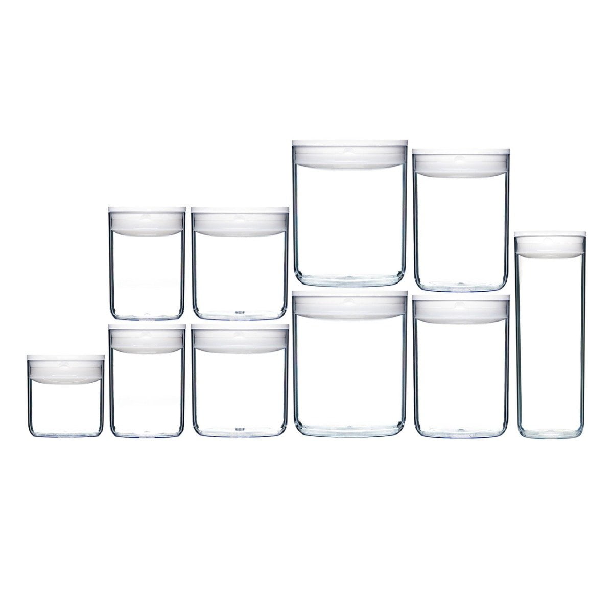 Click Clack Round Pantry Canisters (10-Piece Set) | White - Walmart.com
