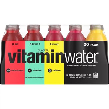 Vitaminwater, Nutrient Enhanced Water Variety Pack, 20 fl oz - 20 Pack ...
