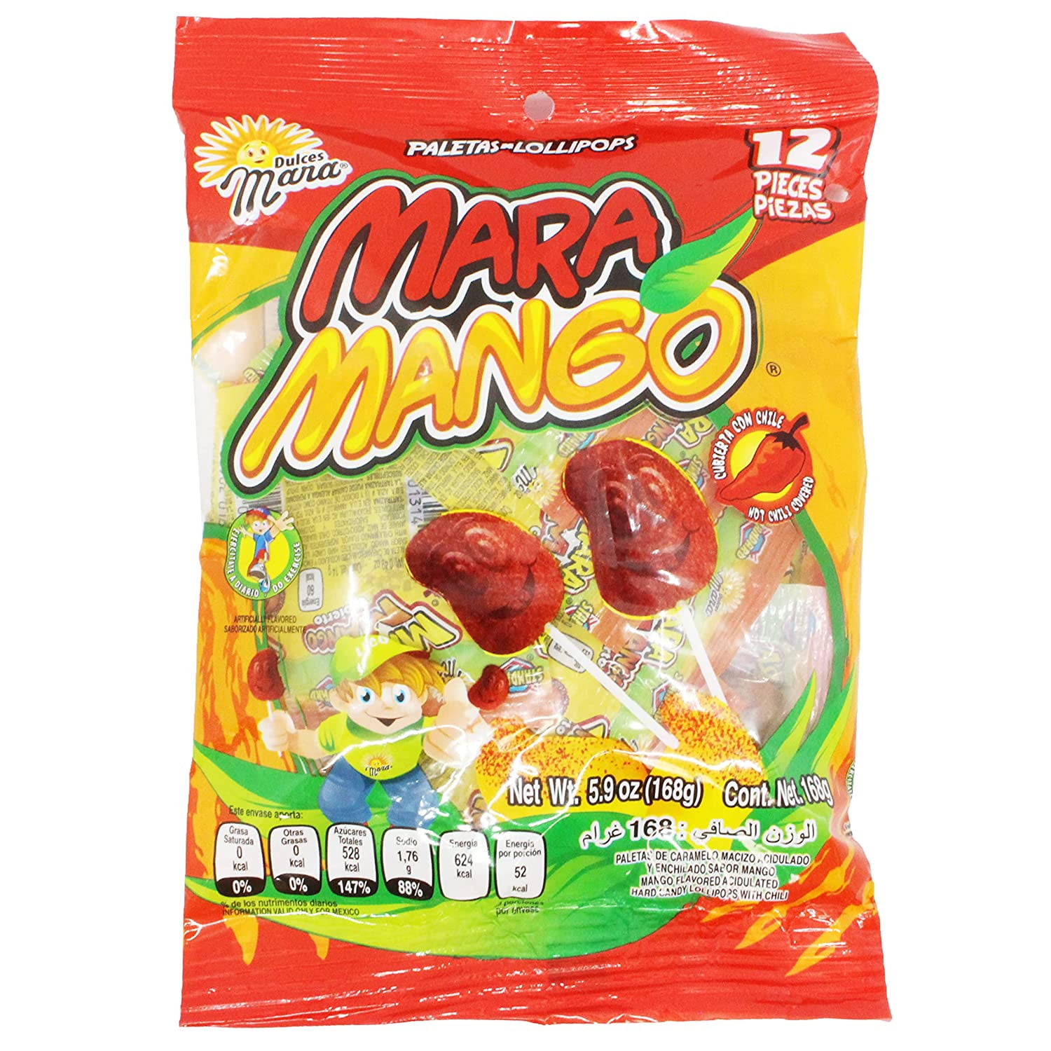Dulces Mara Mango Paletas Lollipops (1 x 5.9 oz. Bag) - Walmart.com