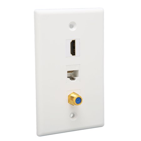 3 Port Wall Plate, Rustproof Multifunction Plug And Play HD Multimedia ...