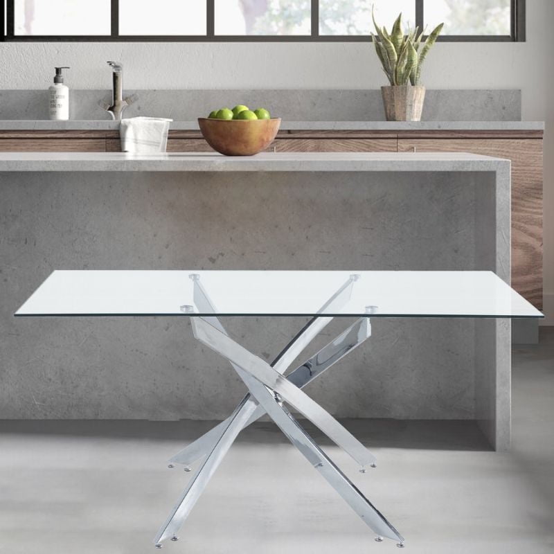 Click here for Take Me Home Furniture Corey Dining Table In Chrom... prices