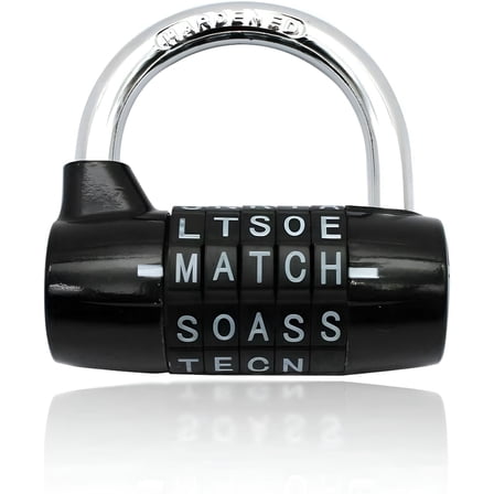 Heldig 5 Letter Combination Padlock, Zinc Alloy, Black, 61*23*23mm ...