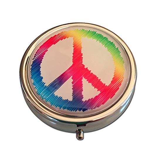 Peace Sign Three Section Small Pocket/Purse/Travel Pill Box Case ...