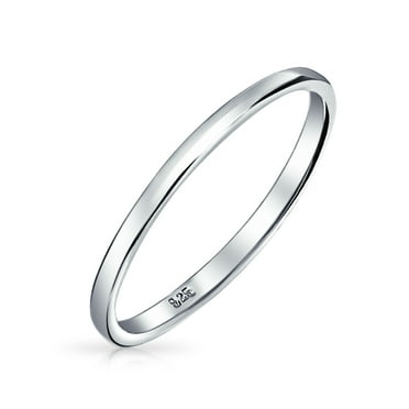 Women's Sterling Silver High-Polish Ring, 2mm - Walmart.com