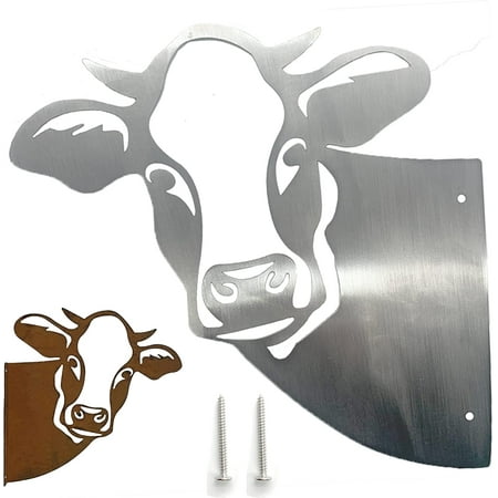 ShenMo Metal Cow Decoration Wrought Iron Cow Garden Statue Decor Metal ...