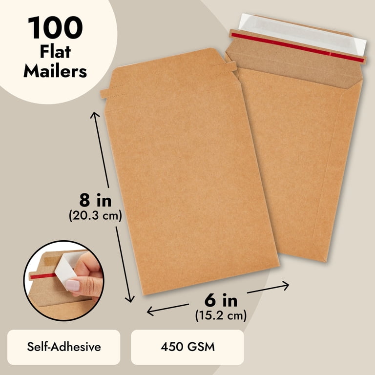 8 In X 8 In Envelope Bags & Poly Mailers 100-400 Kraft Rigid Photo ...