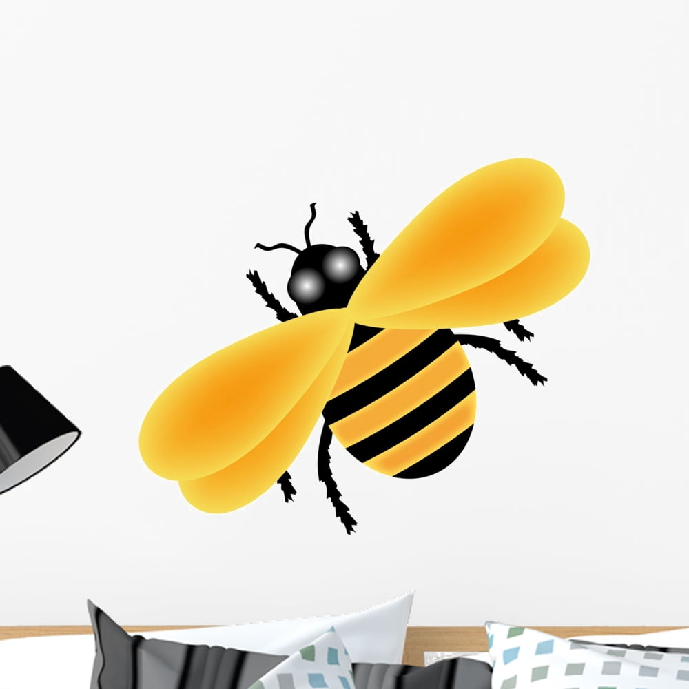 Illustration Yellow Bumble Bee Wall Mural by Wallmonkeys Peel and Stick ...
