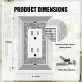 4 Pcs Silver Shiny Silver Rhinestone Crystal Light Switch Or Outlet ...