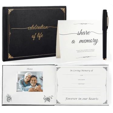 Wooden Funeral Guest Book – Memorial Sign-in Book for Funerals ...