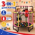 4.5FT Toddler Trampoline with Safety Enclosure Net, Kids Mini ...